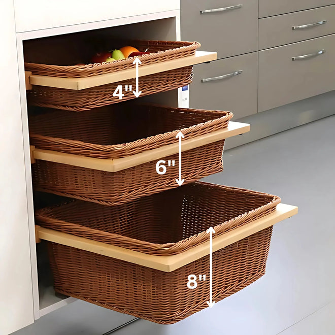 Ebco PVC Wicker Baskets - Wooden Frame & Slides | PWB Series – Hardware ...